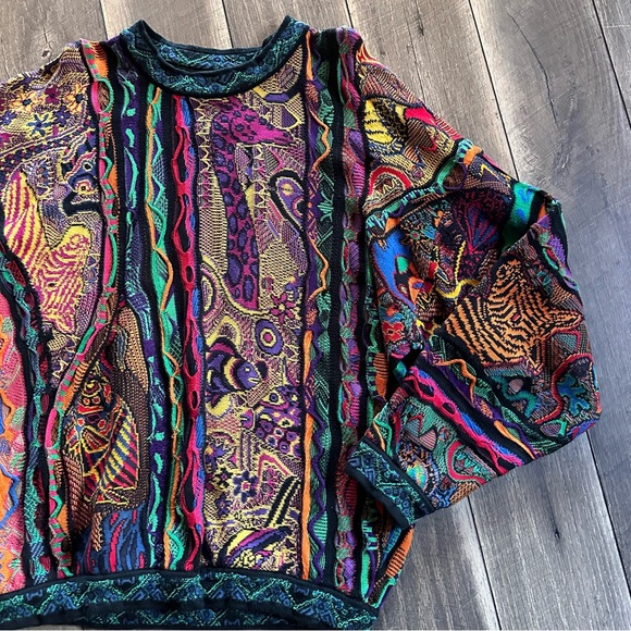 COOGI | Sweaters | Vintage Coogi 9s Vivid Jungle Animal Print 3d Sweater | Poshmark